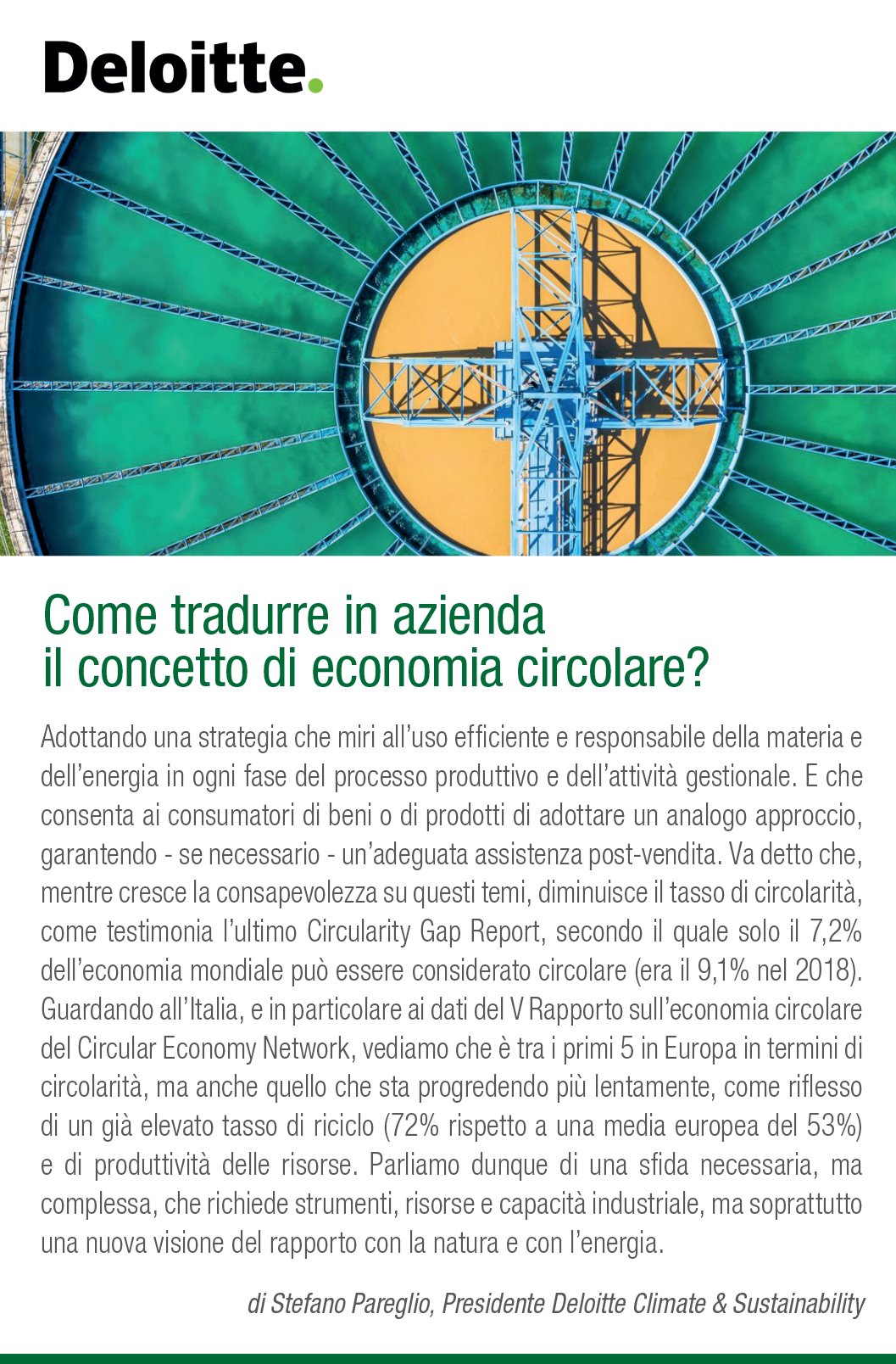 L'azienda Sostenibile - Un progetto de Il Sole 24 ORE per Deloitte